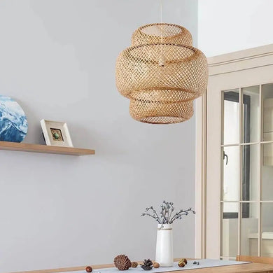 Hand-Woven Bamboo Pendant Light